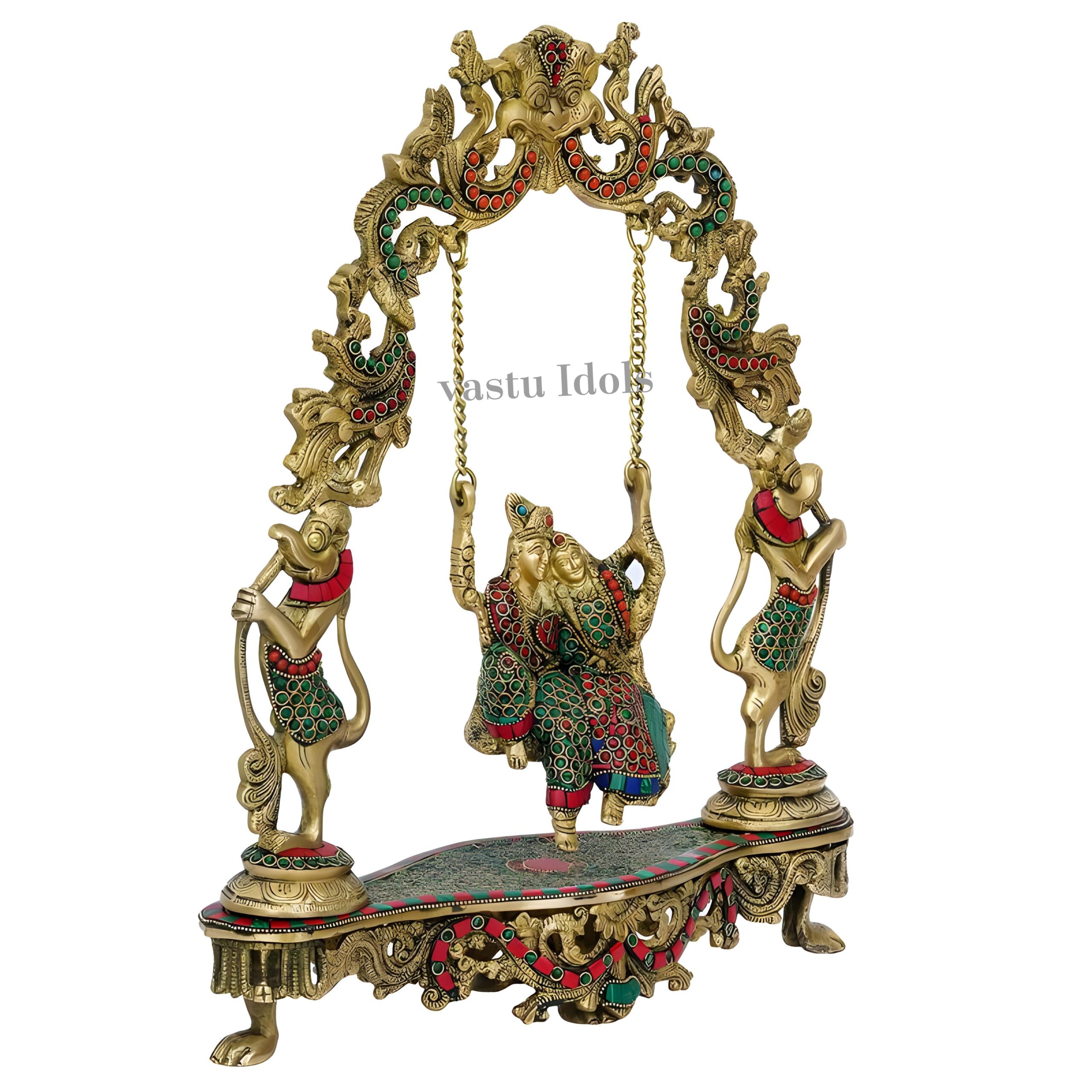 BRASS RADHA KRISHNA JHULA (18 INCH) – Vastu Brass Craft
